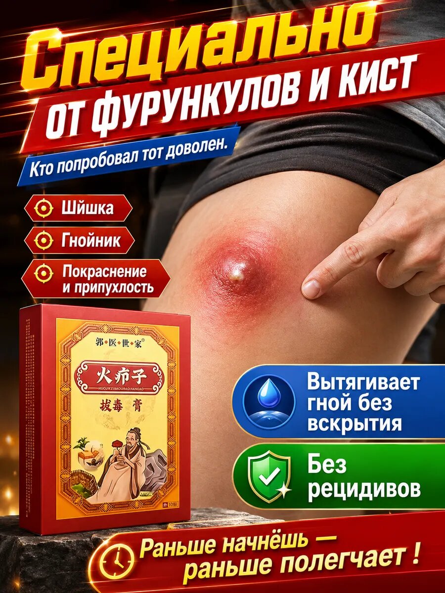 Вытягивающий пластырь от фурункулов Мазь от чирей
