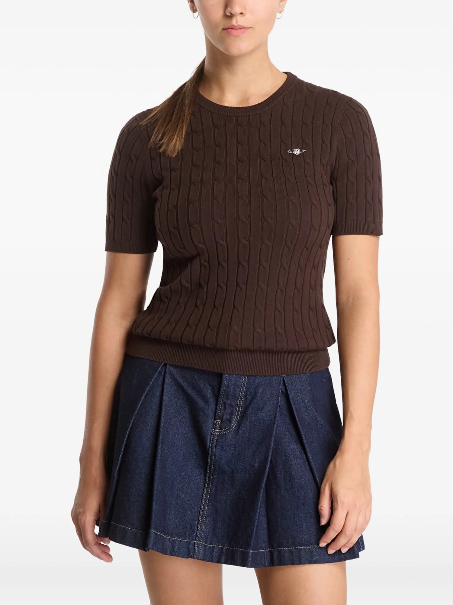 Свитер GANT Cable-knit short-sleeve sweater