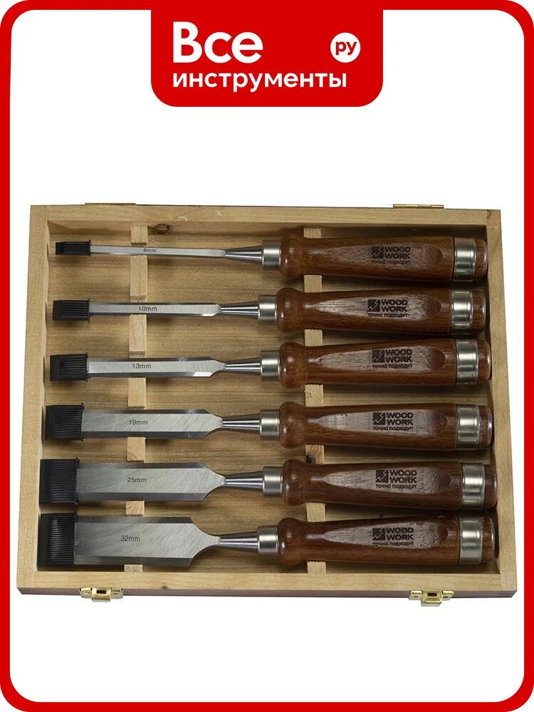 Набор стамесок WOODWORK 6/10/13/19/25/32 мм PTS-600