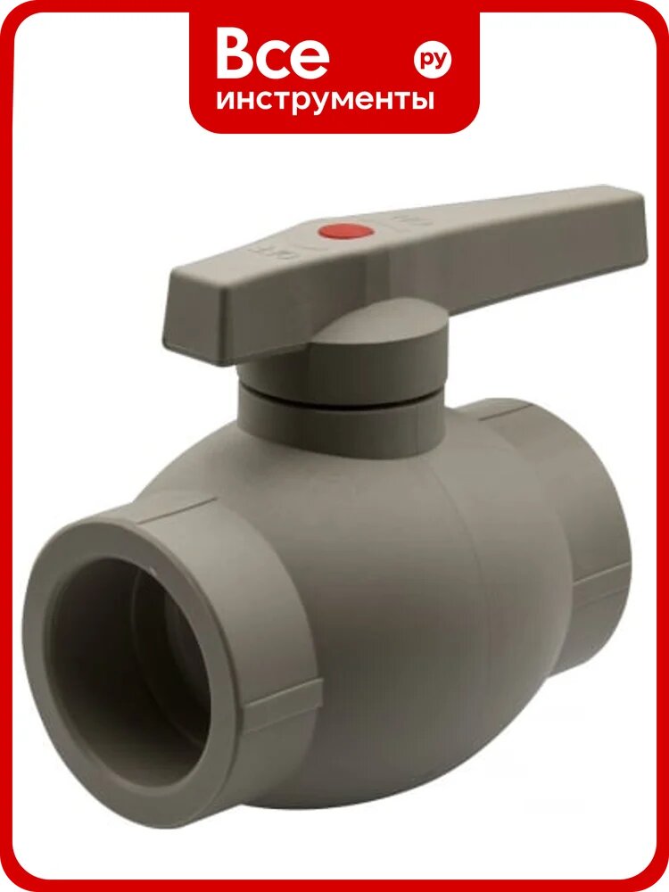 Шаровой кран VRT 50, ручка, PP-R EVER plast, серый 538456