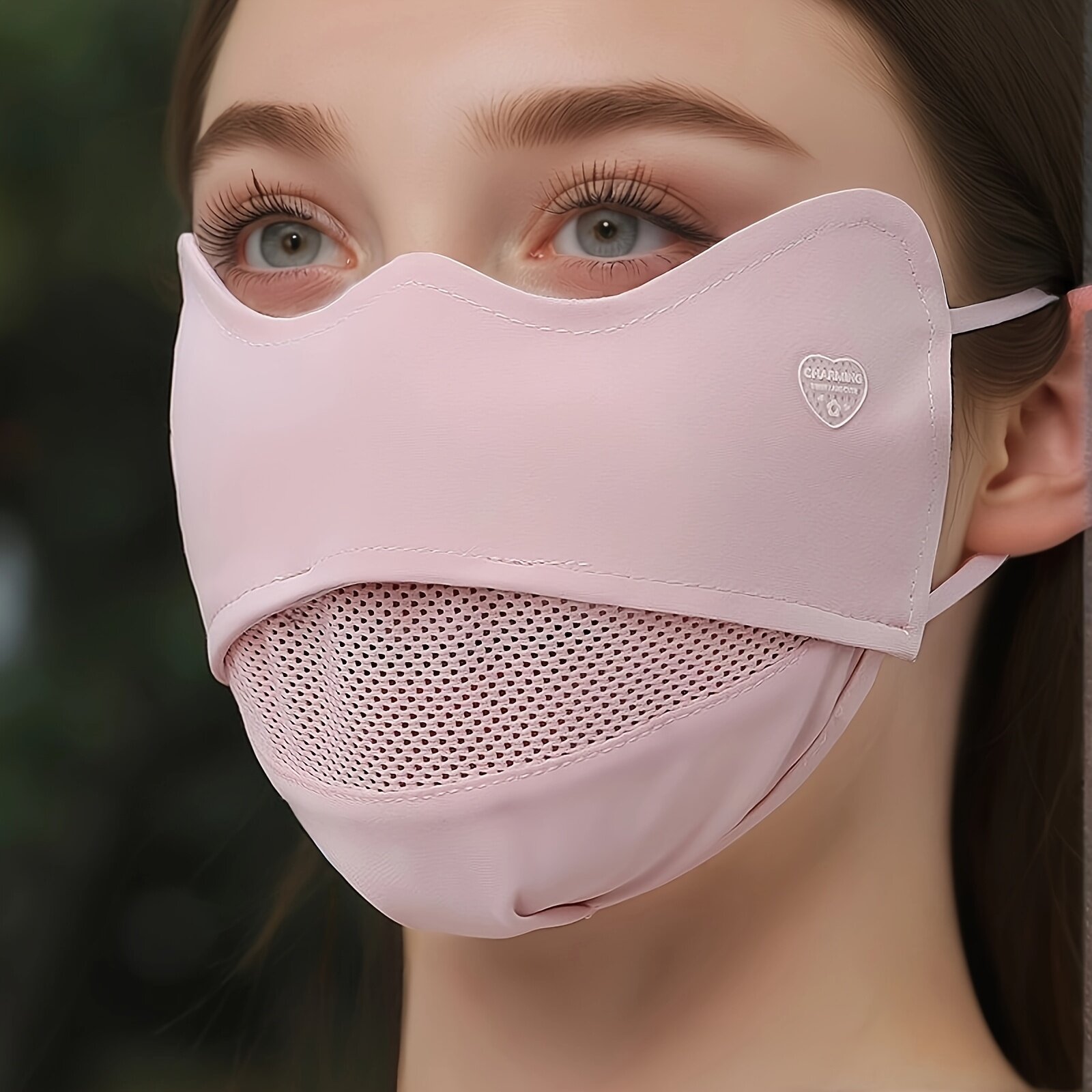Маска с 3D-контурами для глаз розового цвета, дышащая, легкая, с удобной посадкой, для велоспорта, походов и активного отдыха, подходит для машинной стирки