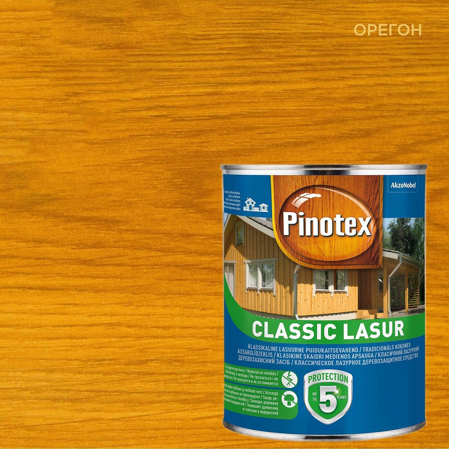 Пропитка декоративная для защиты древесины Pinotex Classic Lasur AWB орегон 1 л