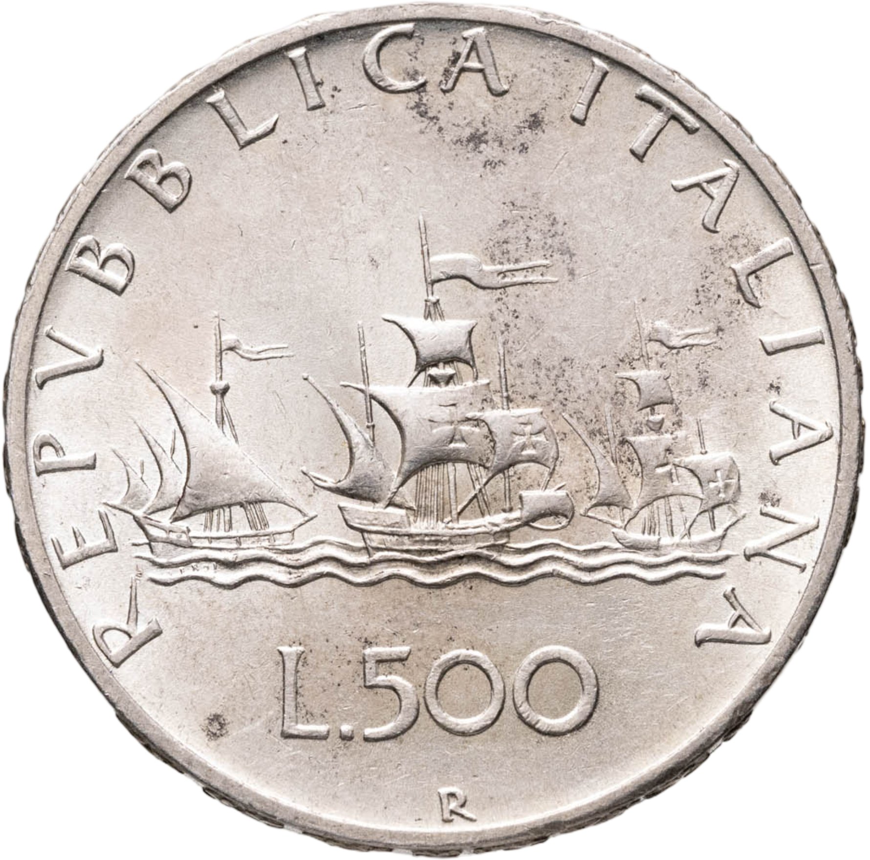 Италия 500 лир lire 1964, Серебро 835, в сохранности UNC