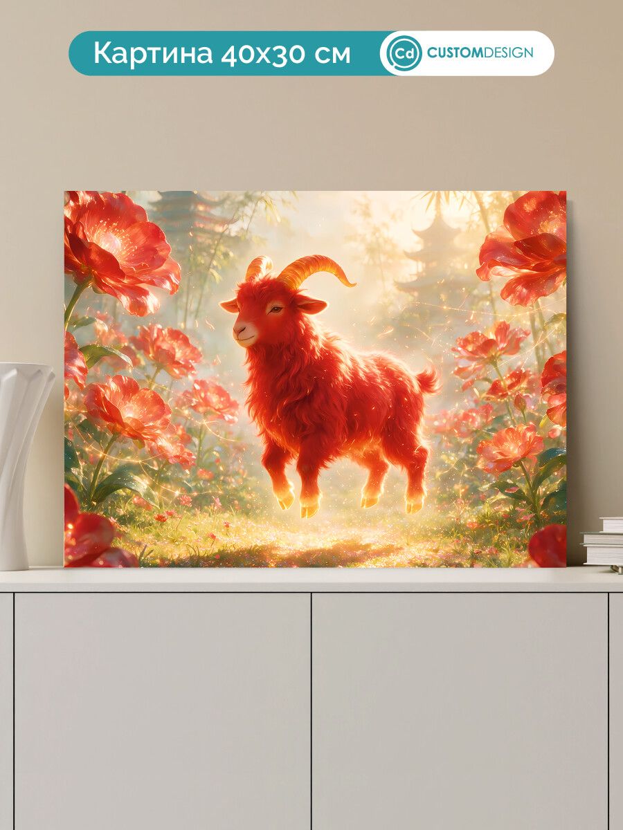 Картина на стену для интерьера 3d животные 30x40 см