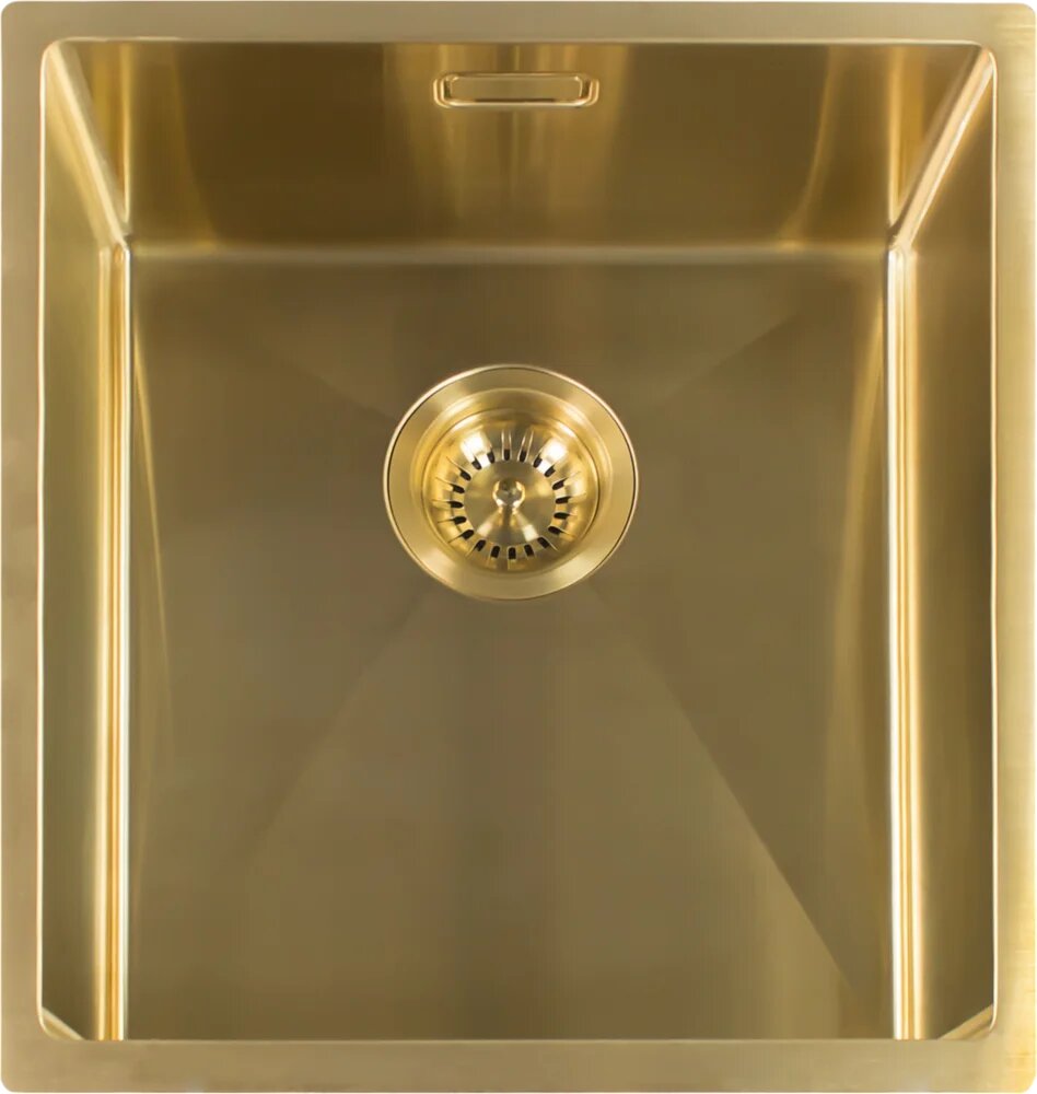 Мойка кухонная Reginox Miami 3,5" PVD металлическая, 44x44, мойка для кухни, квадратная, врезная, под столешницу, золотая