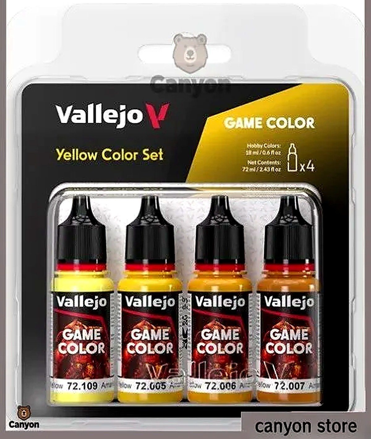 Краски акриловые для моделирования Vallejo серии Game color - Yellow Color Set 72378 (4 красок по 18 мл)