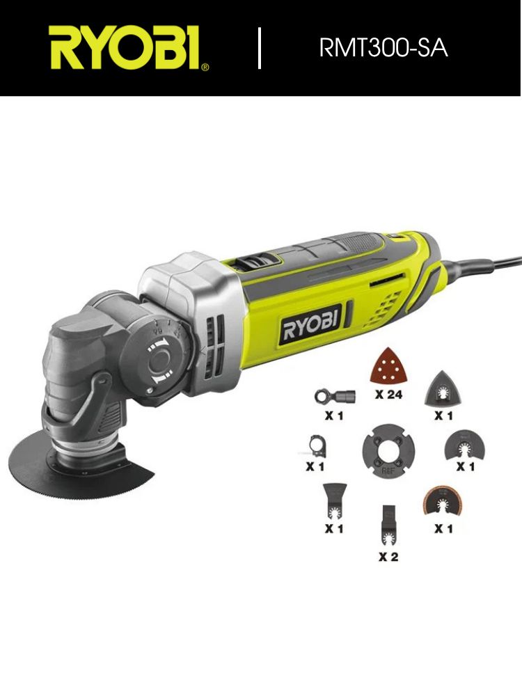 Многофункциональный инструмент Ryobi RMT300-SA с набором аксессуаров 30 шт (300 Вт), арт. 5133002446