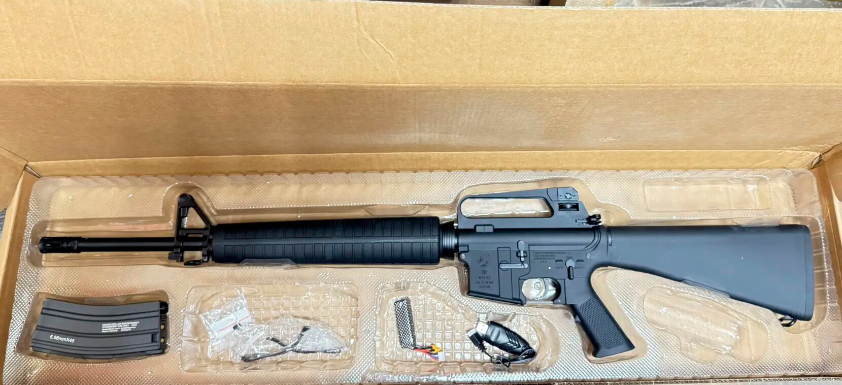 Гидробольный Орбиз автомат M16A2 SJ, Гидрогелевый Орибиган стреляет водяными мягкими гелевыми пулями электрический, M16 черный