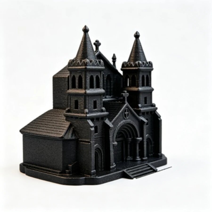 Миниатюрная модель готического собора Черный, black