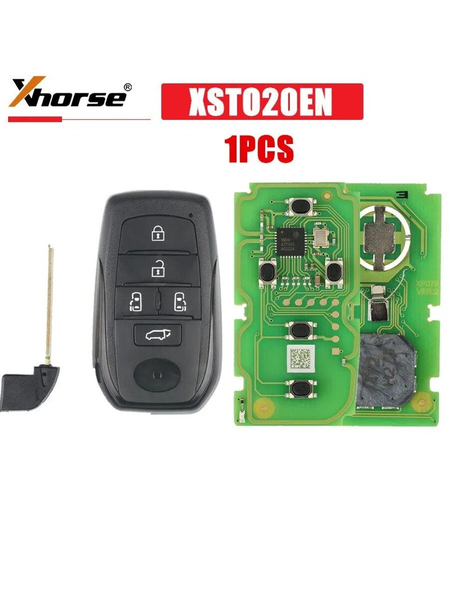 Смарт-ключ Xhorse XSTO20EN для Toyota XM38 с платой и корпусом, 5 кнопок