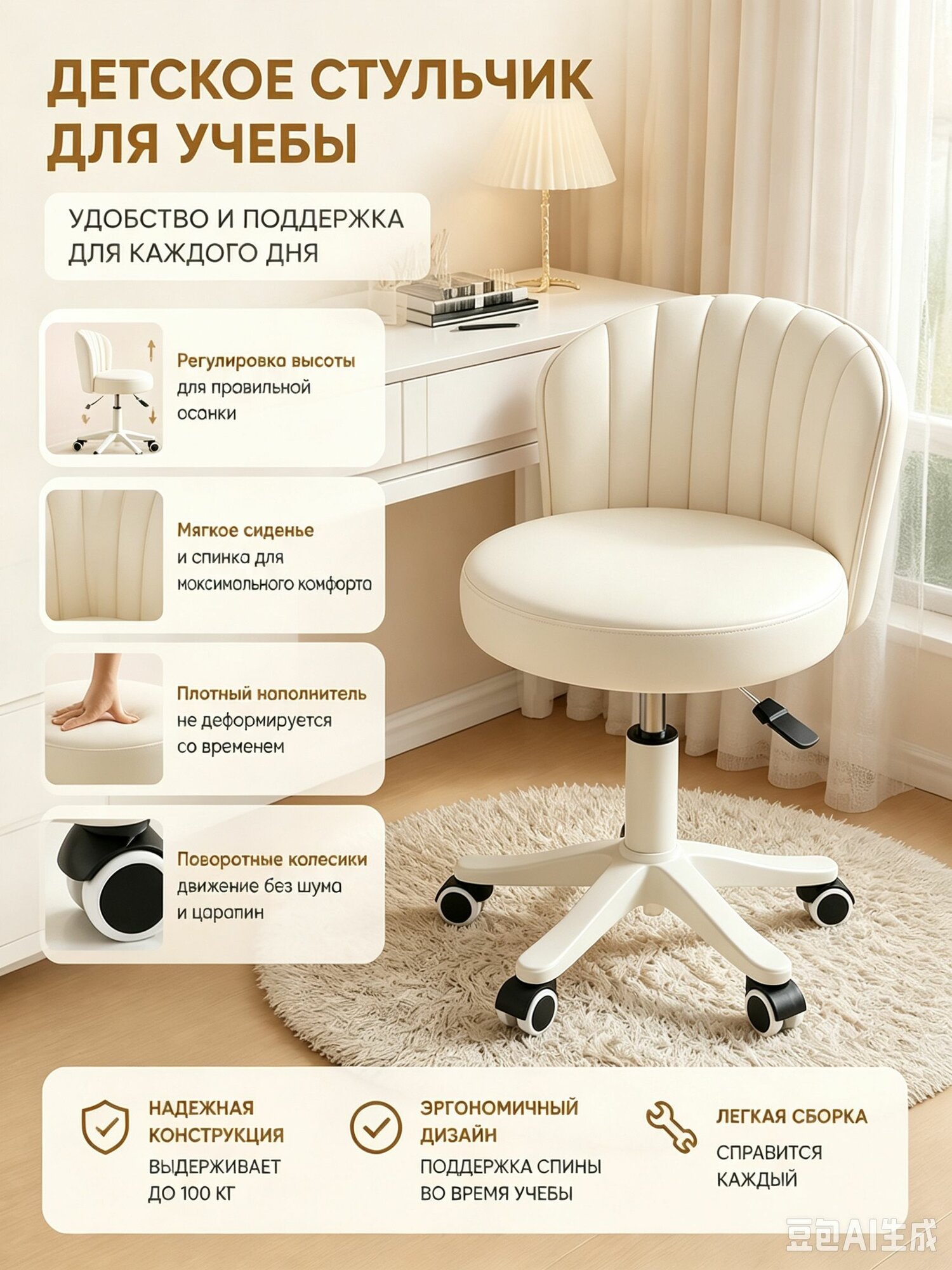 Детский стул,33х33х47см