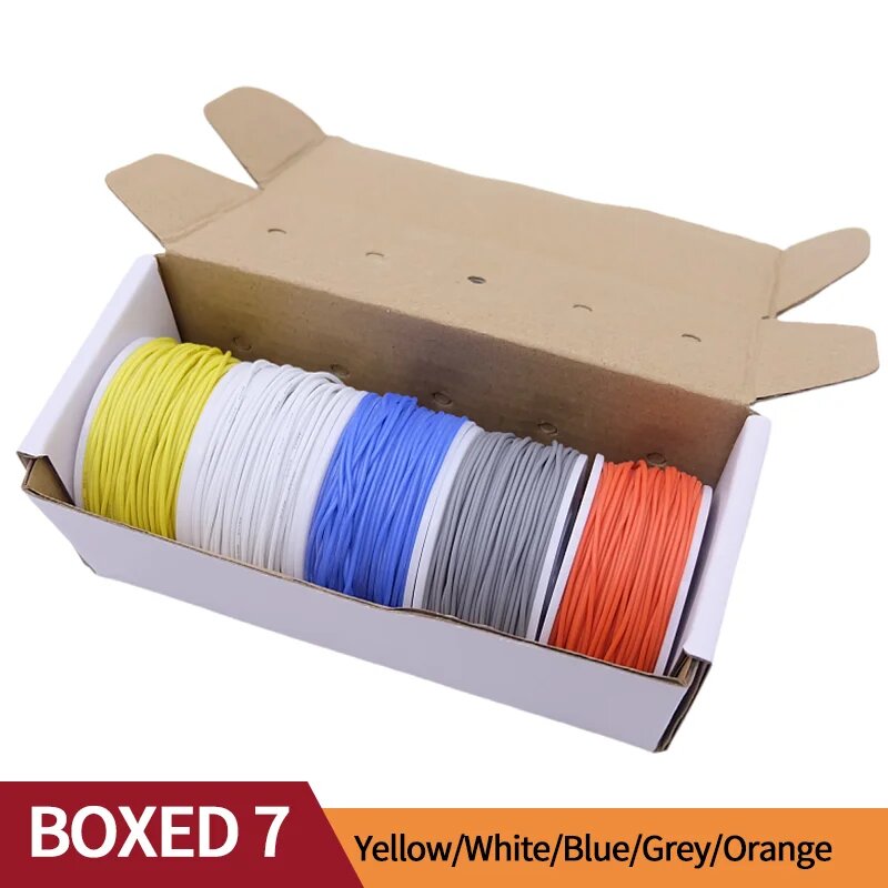 Силиконовый провод 20AWG, 5 цветов, 10м x 5 катушек, Boxed 7