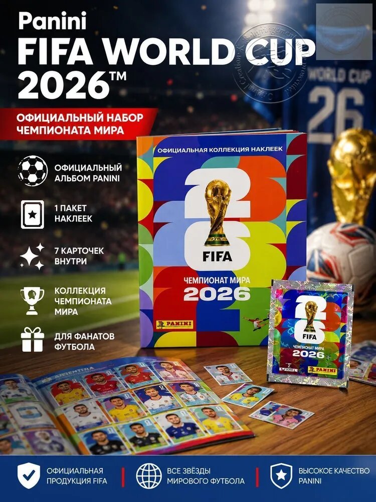 FIFA World Cup 2026 Официальный альбом + 1 пакет наклеек Коллекционный стартовый набор чемпионата мира FIFA 2026