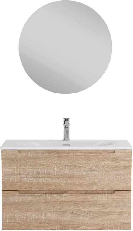 Мебель для ванной комнаты BelBagno Etna 80 rovere bianco, раковина BB-8099-80