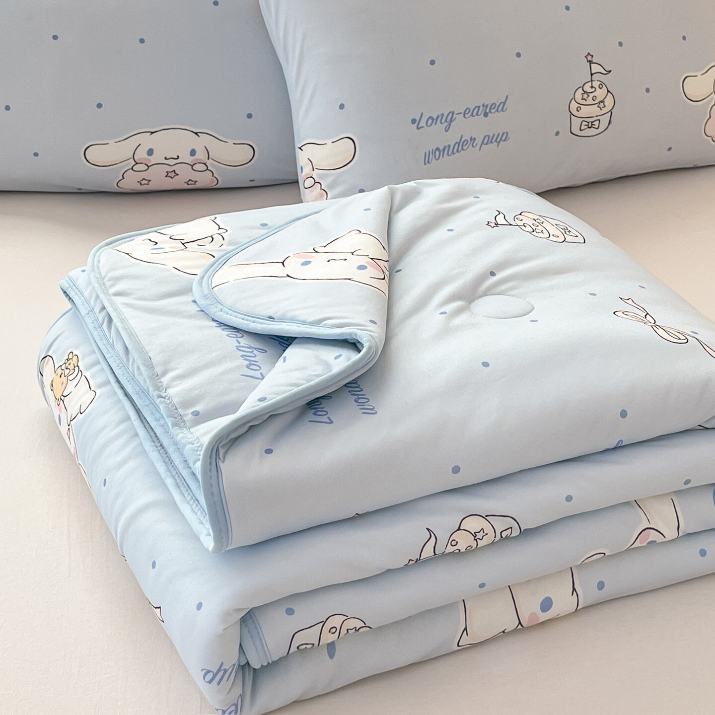 Летнее одеяло Sanrio из ледяной ткани 150x200 см, машинная стирка, прохладное постельное белье для детей, Синнамо