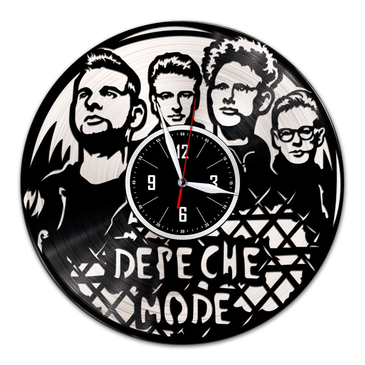 Depeche Mode - настенные часы из виниловой пластинки (с серебряной подложкой)