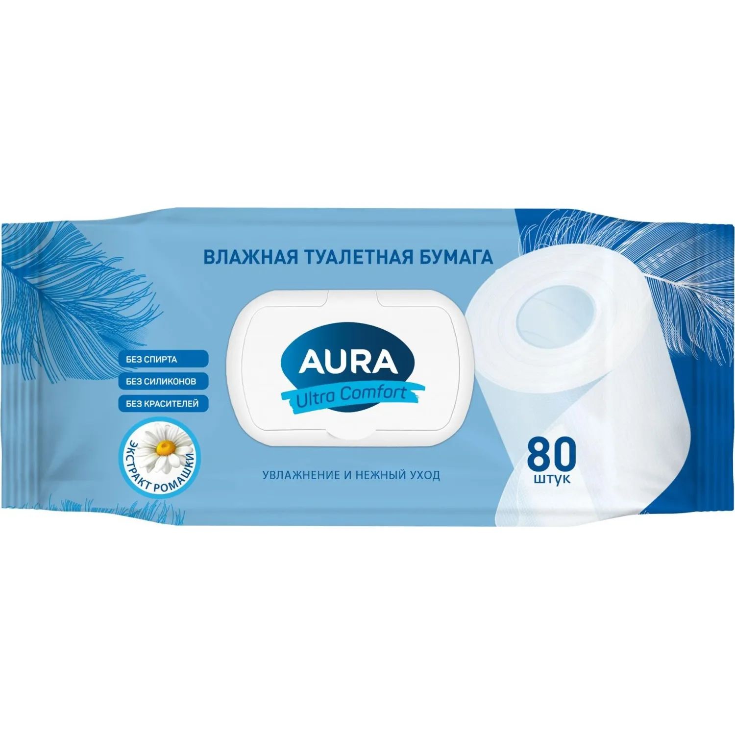 Aura Влажная туалетная бумага Ultra Comfort, 80 шт /