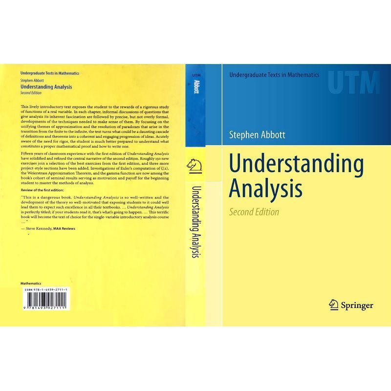 Книга Understanding Analysis, Stephen Abbott, математический анализ, английский язык