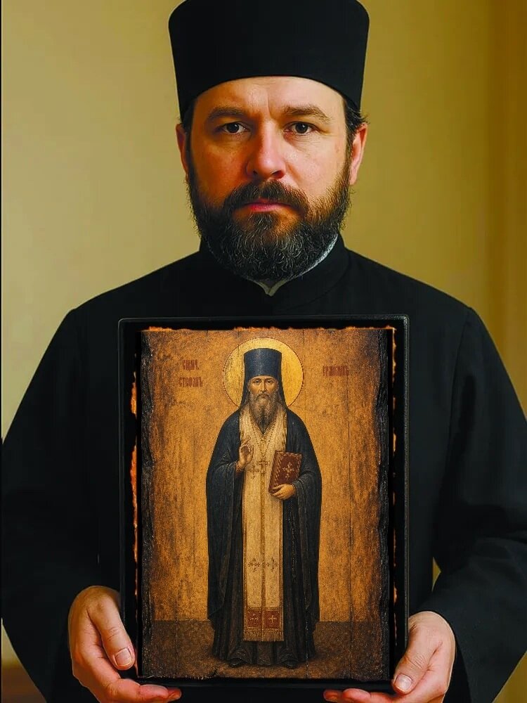 Икона Стефан Ермолин, на дереве, 30×40 см, освящённая, ручная работа