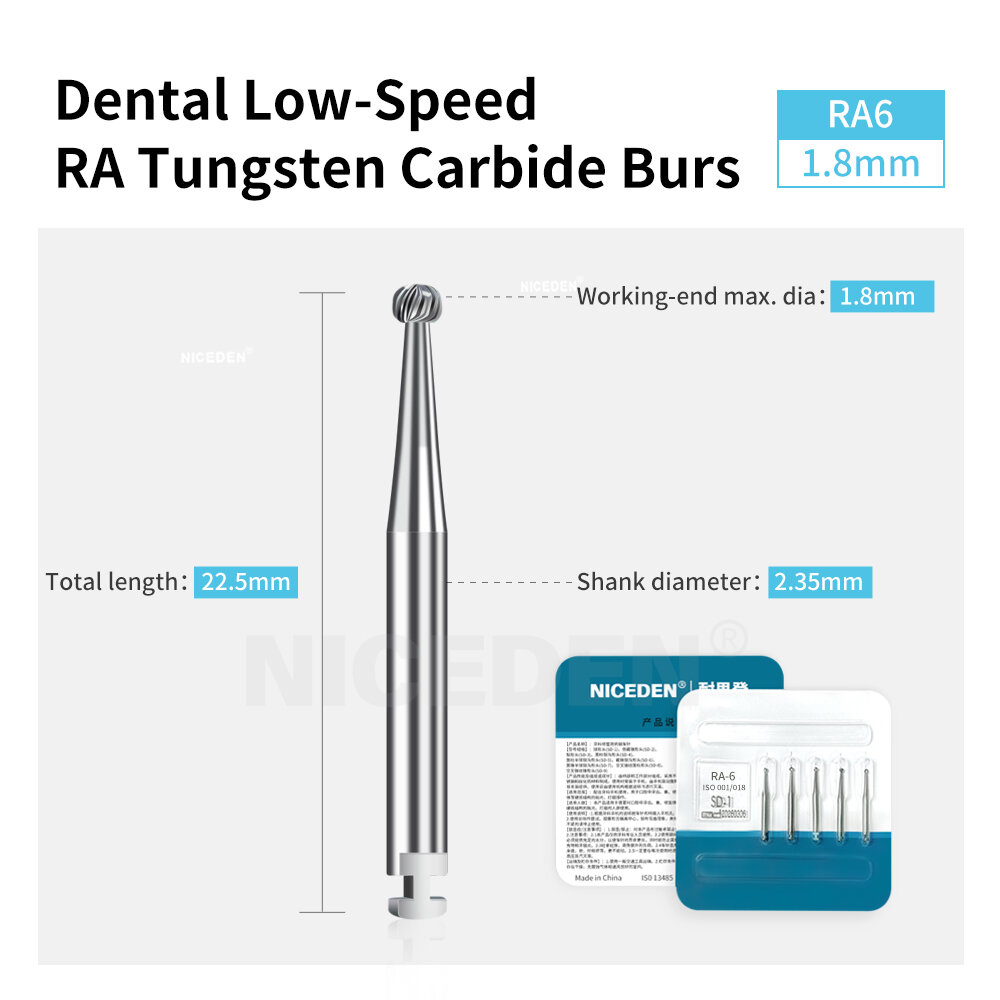 RA6#1.8mm, Твердосплавный бор, Бор для низкоскоростного углового наконечника
