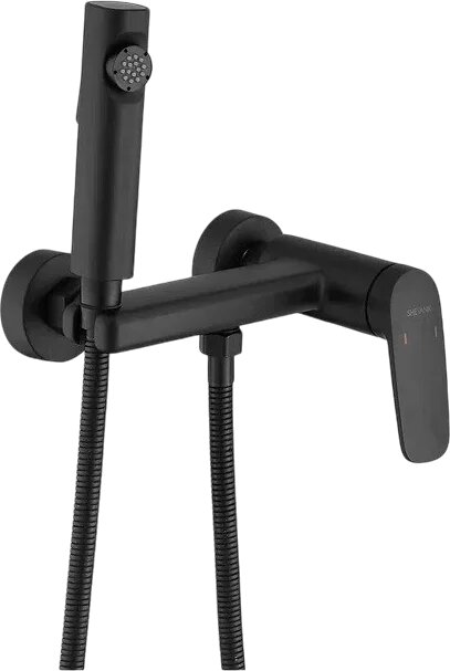 Гигиенический душ Shevanik S8505H-1 черный, матовый, латунь, рычажный, смеситель для биде
