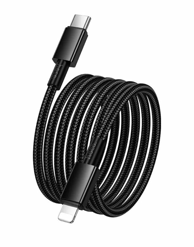 Кабель Type-C - 8 pin HOCO X119 Energy, 1.0м, PD 27Вт, черный