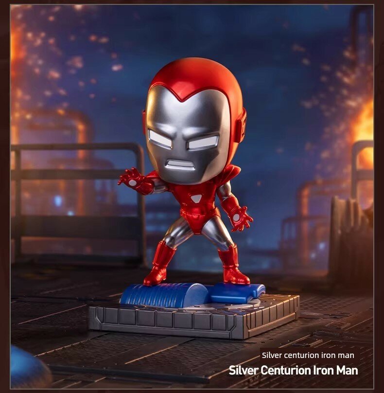 Фигурка Pop Mart Marvel Iron Man Chronicles Silver Centurion, Подтвержденная после вскрытия, Официальный оригинал