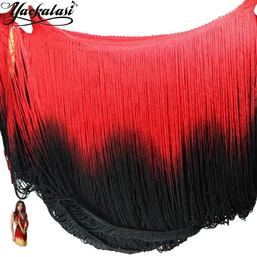 Бахрома вискоза Yackalasi Red Black 30cm Long