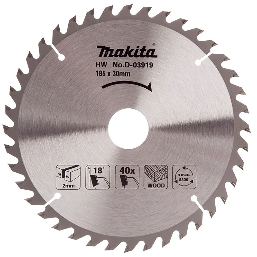 Пильный диск MAKITA для дерева, 185x30/16/20x2x40T D-03919