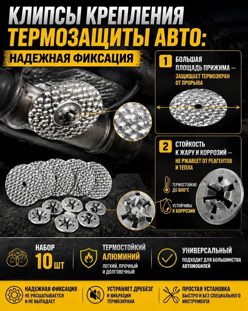 Теплоизоляция автомобильная, толщина: 1 мм, 10 шт, Артикул: 5775970729