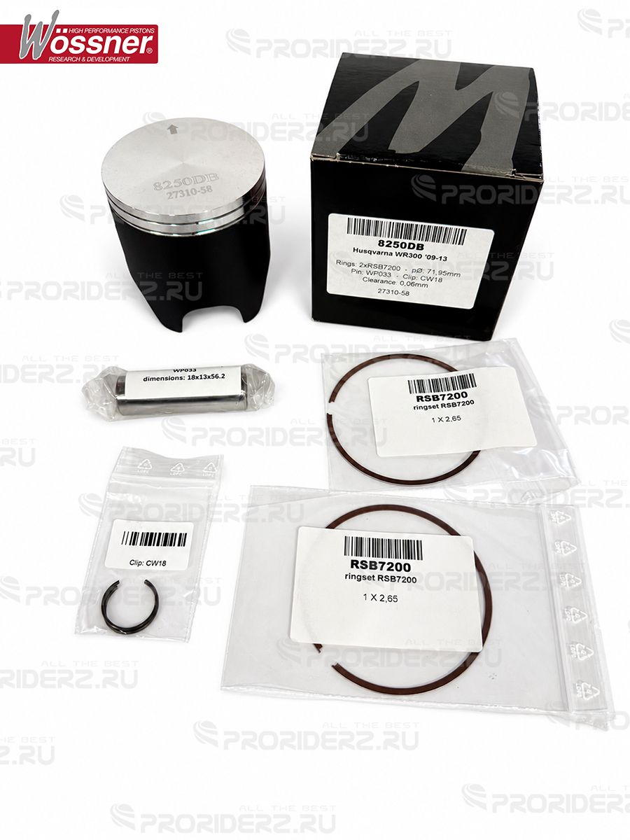 Поршень для мотоцикла HSQ WR300 09-13 от бренда Wossner 8250DB
