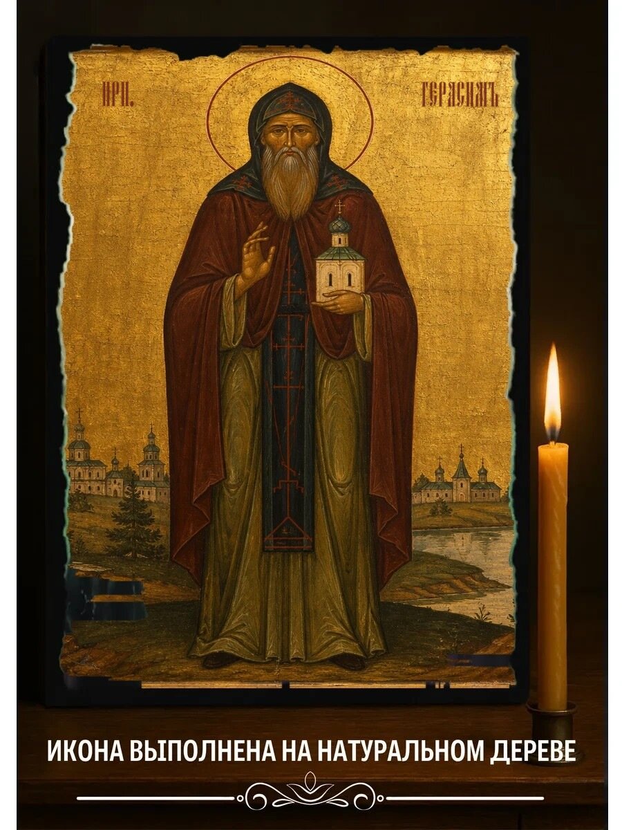 Икона Герасим Вологодский, на дереве, 30×40 см, освящённая, ручная работа