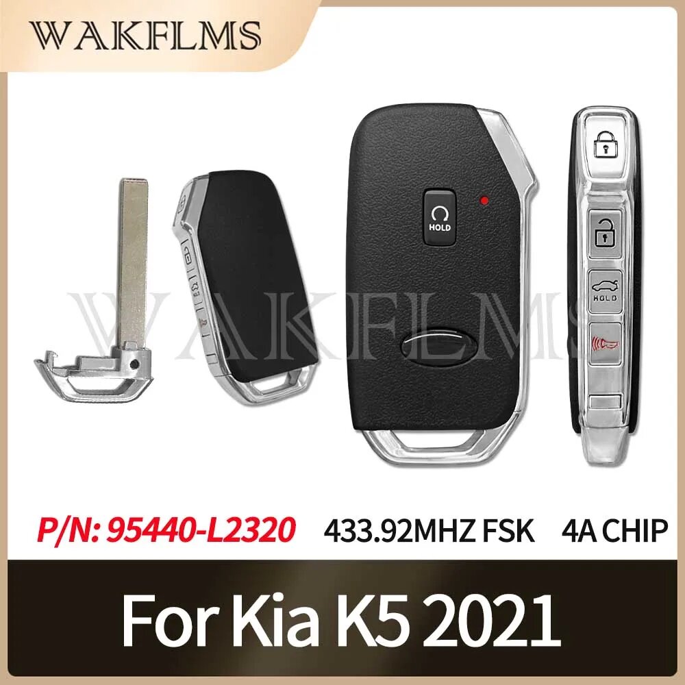 Для KIA K5 2020-2023: Умный автомобильный ключ с чипом 4A, 433 МГц FSK, 95440-L2420, 95440-L2320