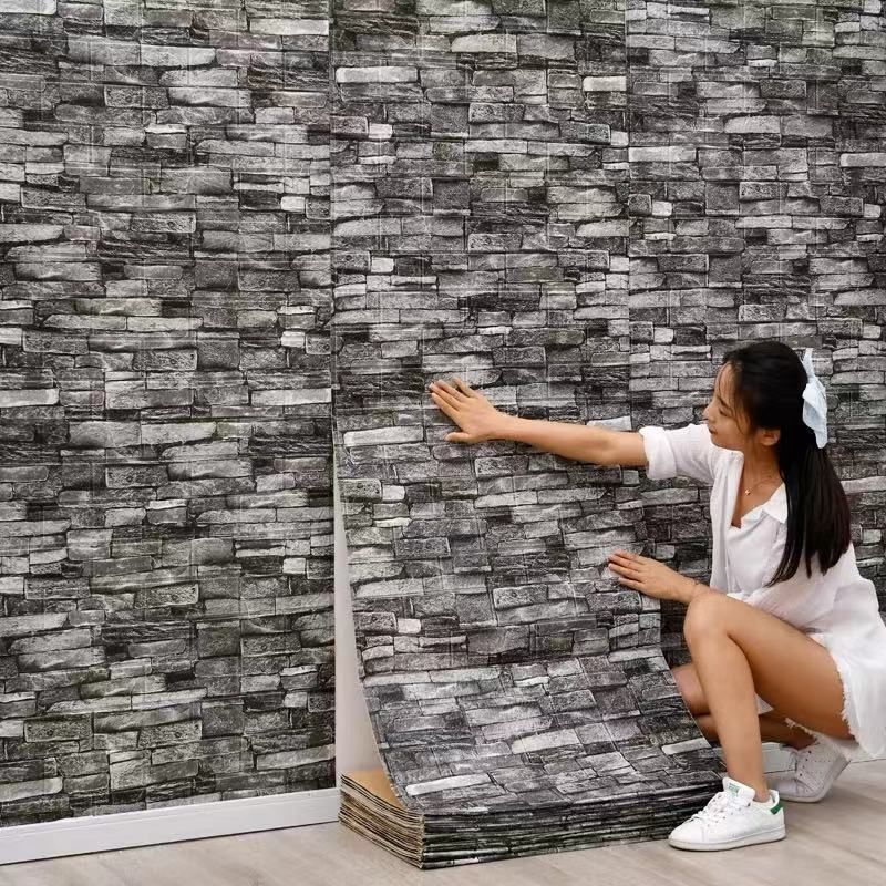 Самоклеящаяся 3D-панель для стен, водонепроницаемая, антибактериальная, для декора стен в спальне и гостиной, домашний ремонт 70*500см/100см,