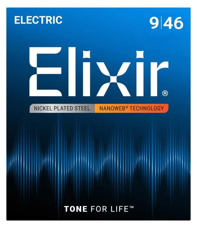 Струны для электрогитары Elixir 12027 NanoWeb Custom Light 9-46