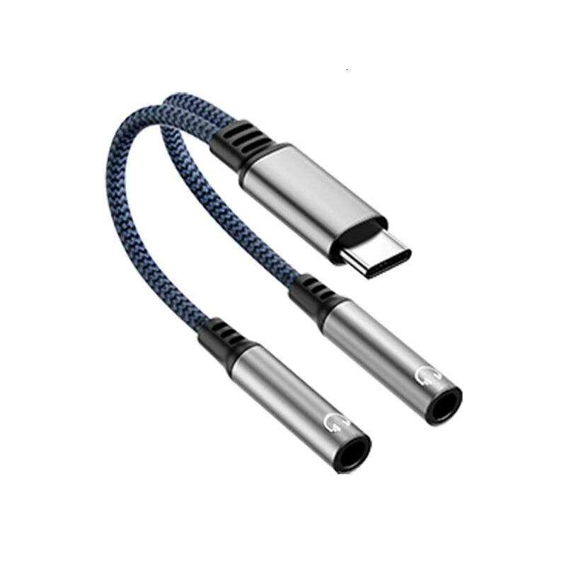 USB Type C на двойной 3.5 мм аудиоадаптер, Серый - Двойная музыка