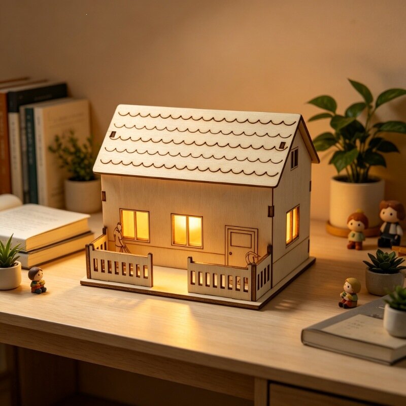 Деревянный 3D пазл «Загородный домик» — сборная модель виллы, DIY конструктор ручной работы, объемная архитектурная миниатюра, новогодний подвесной декор, подарок для творчества и любителей моделирова