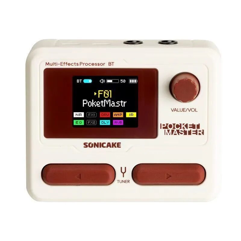 Sonicake Pocket Master Портативный Мультиэффект для Гитары с Bluetooth, Аудиоинтерфейсом и Драм-машиной