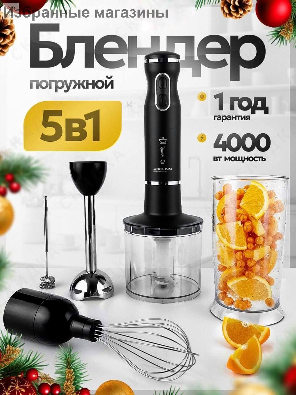 Погружной блендер Блендер5в1. Пролисс, черный