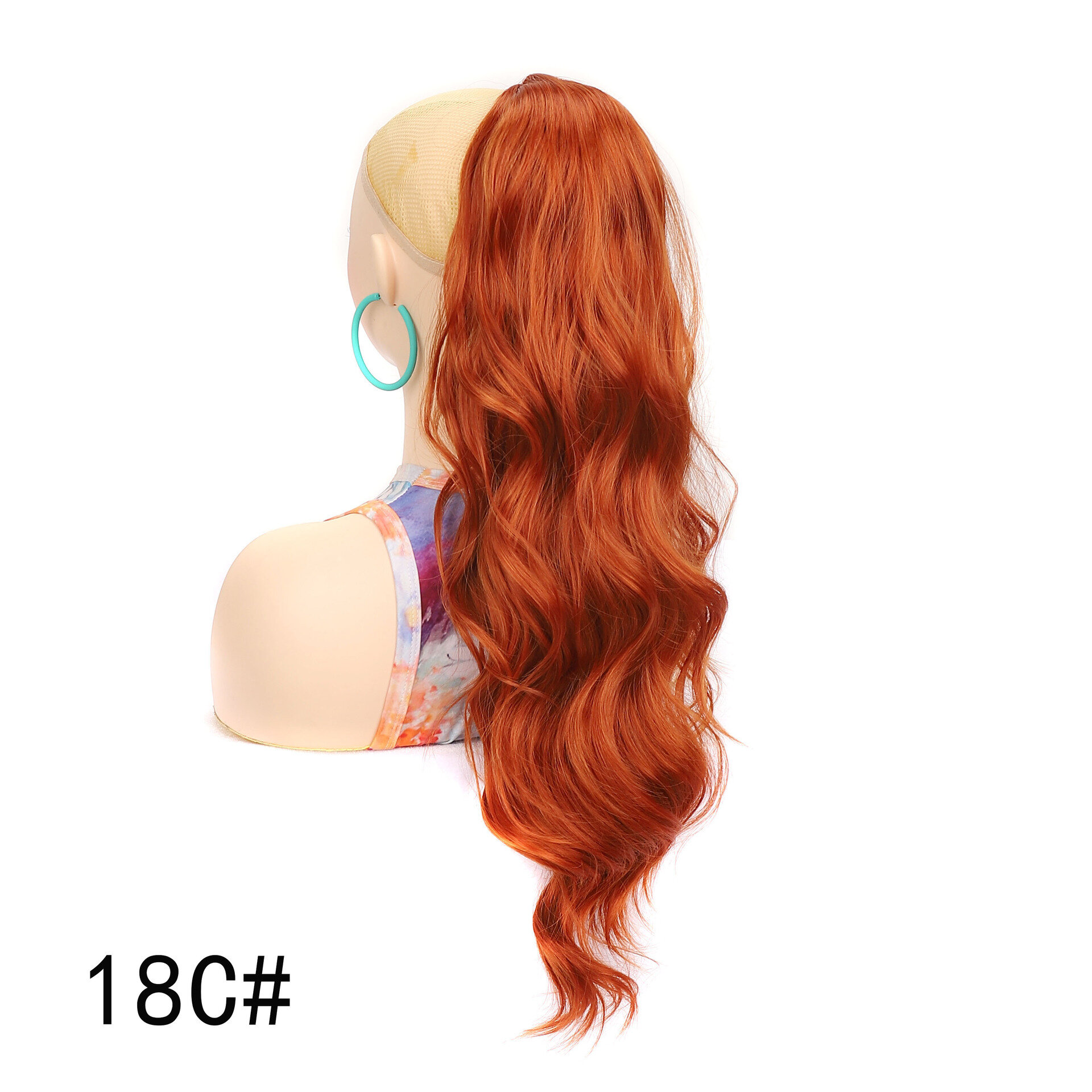 Синтетическое волокно Пони-хвост с волной Боди-вейв с шнурком Объемные длинные волосы естественный вид - Цвет 18C