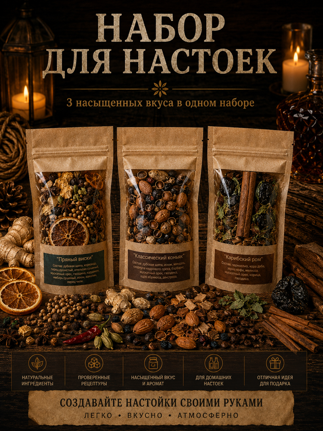 Настойки для самогона 3 вкуса: коньяк, виски, ром, вкудесник