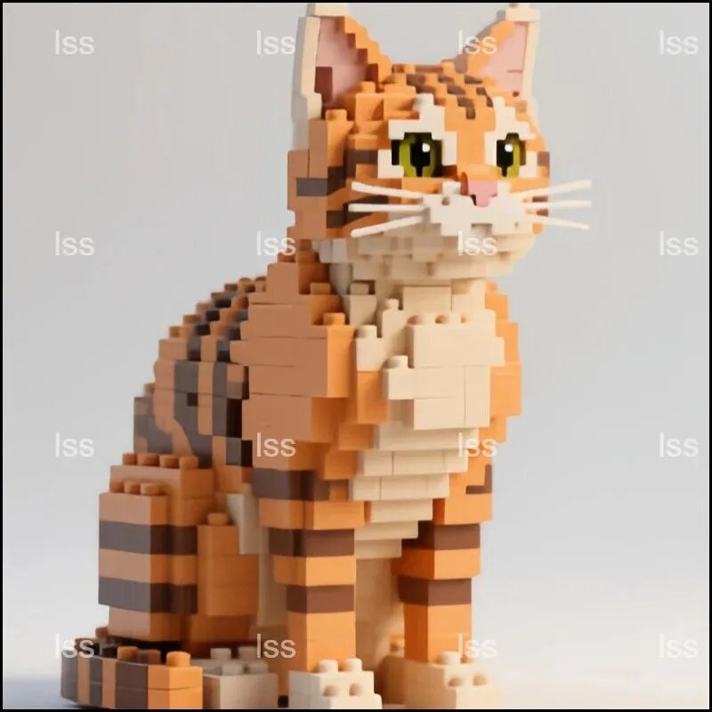 Конструктор рыжий кот, совместимый с Lego