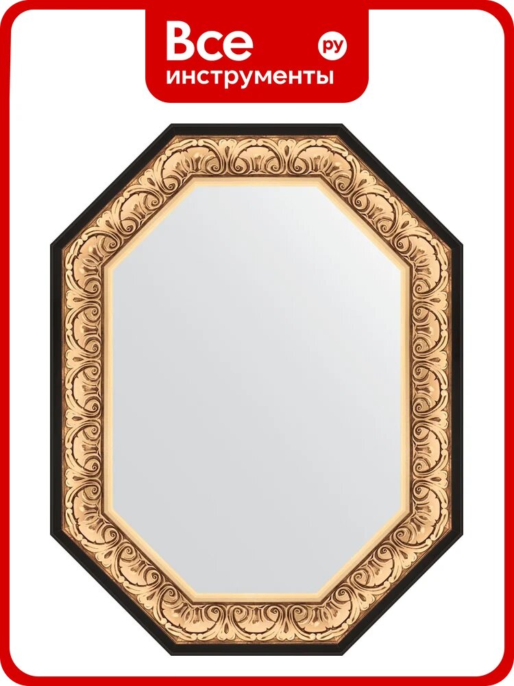 Зеркало EVOFORM в багетной раме - барокко золото 106 mm (70x90 cm) 7243
