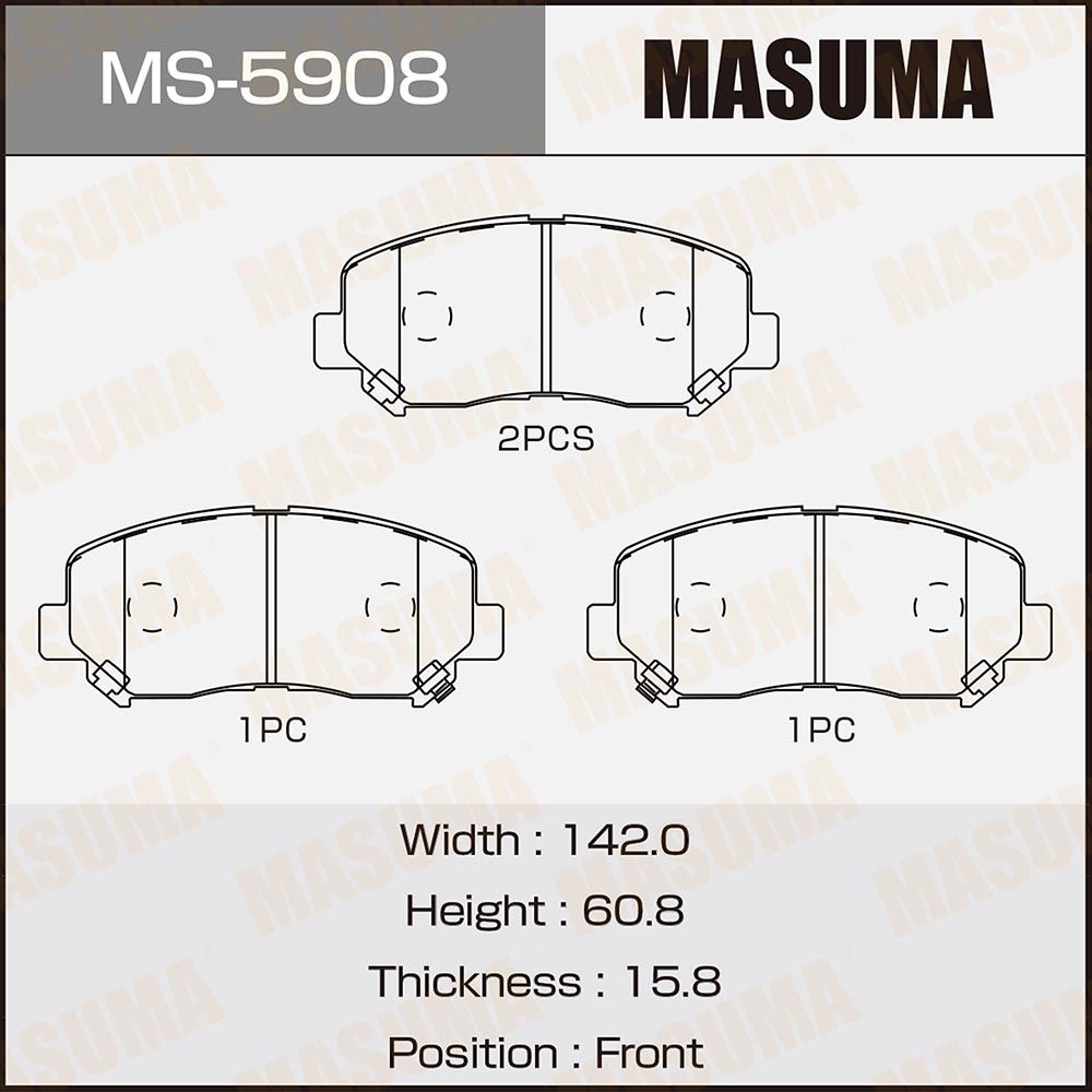 Колодки тормозные дисковые передние MASUMA MS-5908 MAZDA CX-5