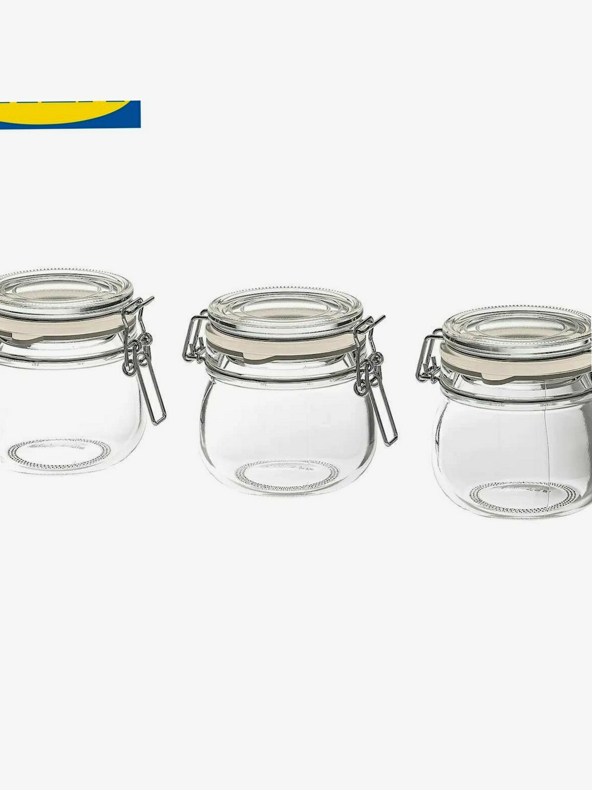 Стеклянные банки IKEA KORKEN 3 шт 130 мл, герметик, под посудомойку