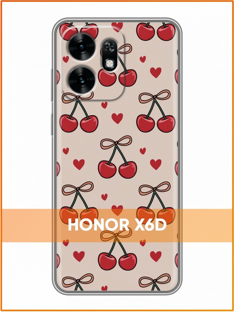 Чехол для Honor X6D с принтом для девушек с Вишенками (Хонор х6д)