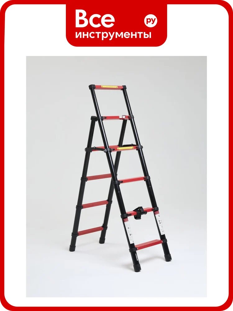 Телескопическая лестница-стремянка WORKY BLACK 5+6 ступеней, 1.4м+1.7м ARD257795