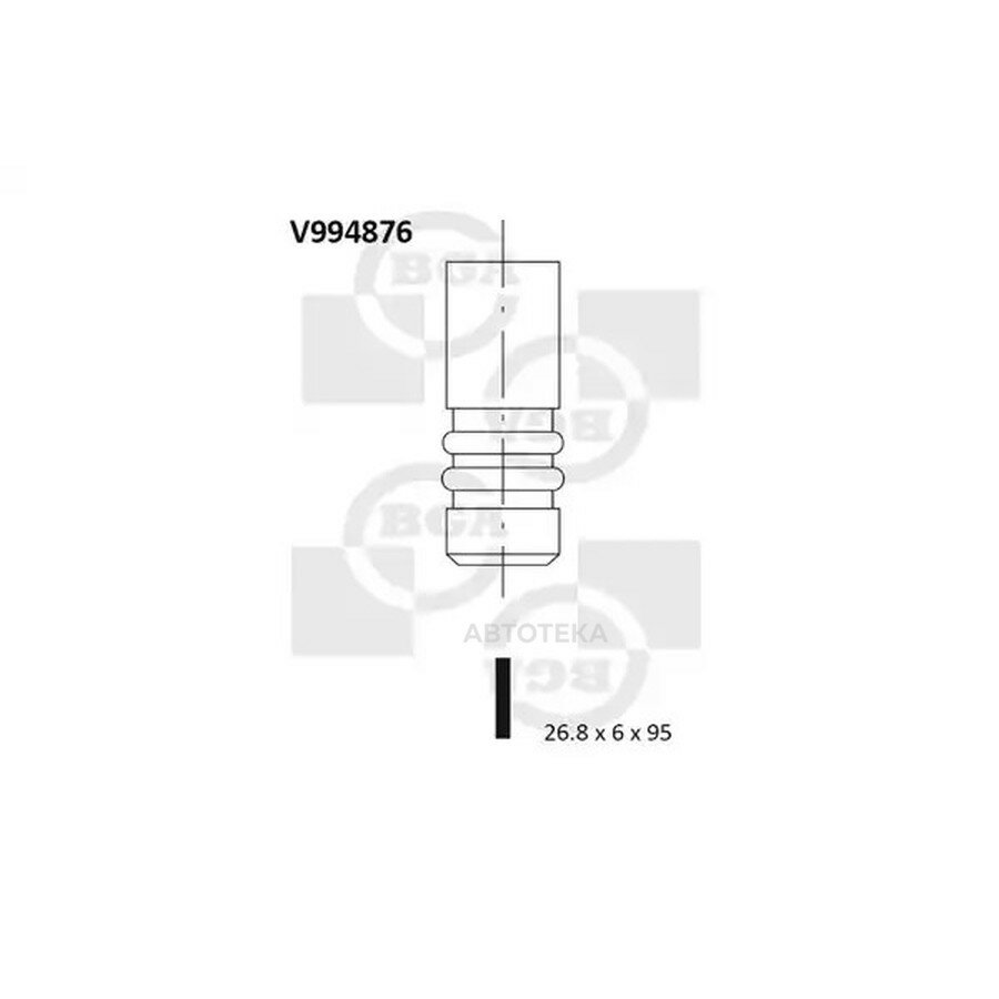 Клапан 26.8x6x95 IN FIAT 1.2 16V 98- BGA V994876