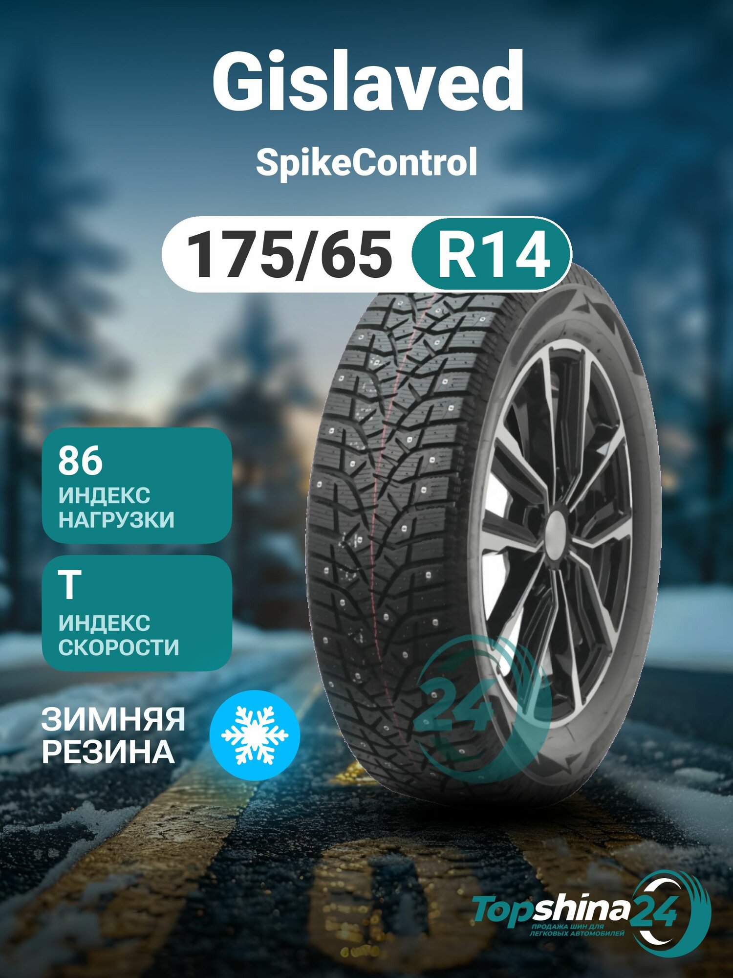 Шины зимние Gislaved SpikeControl 175/65 R14 T86 шип