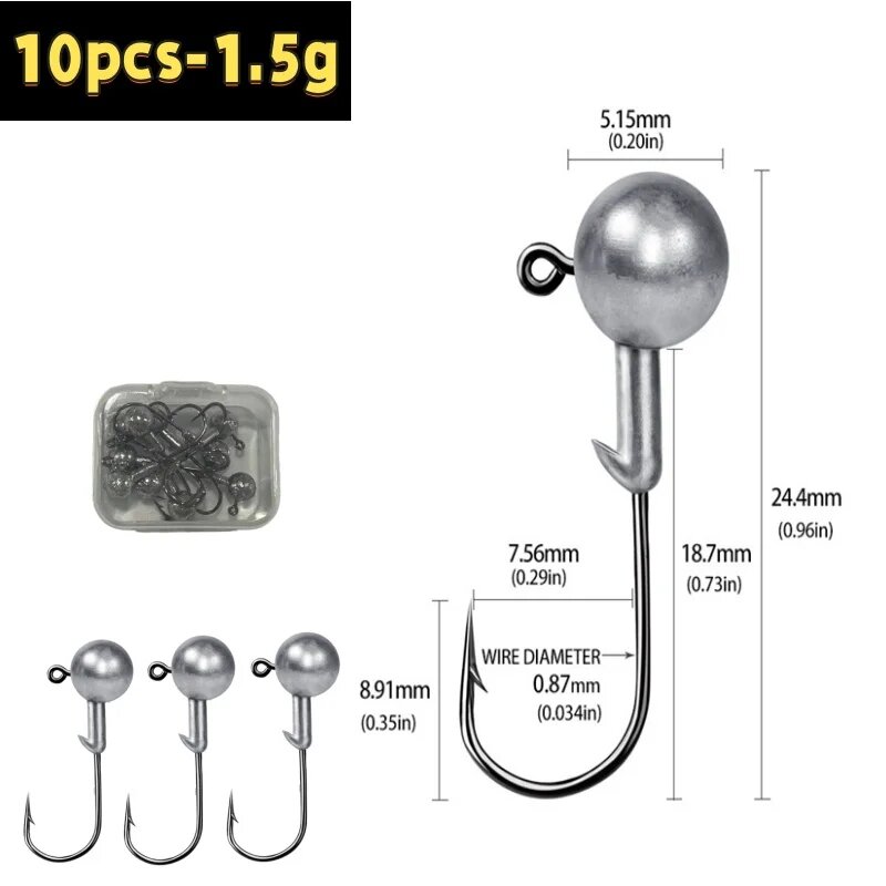 SANMO Джиг-головки с круглым шариком 1-20 г Серебряный, 1.5g-10pcs